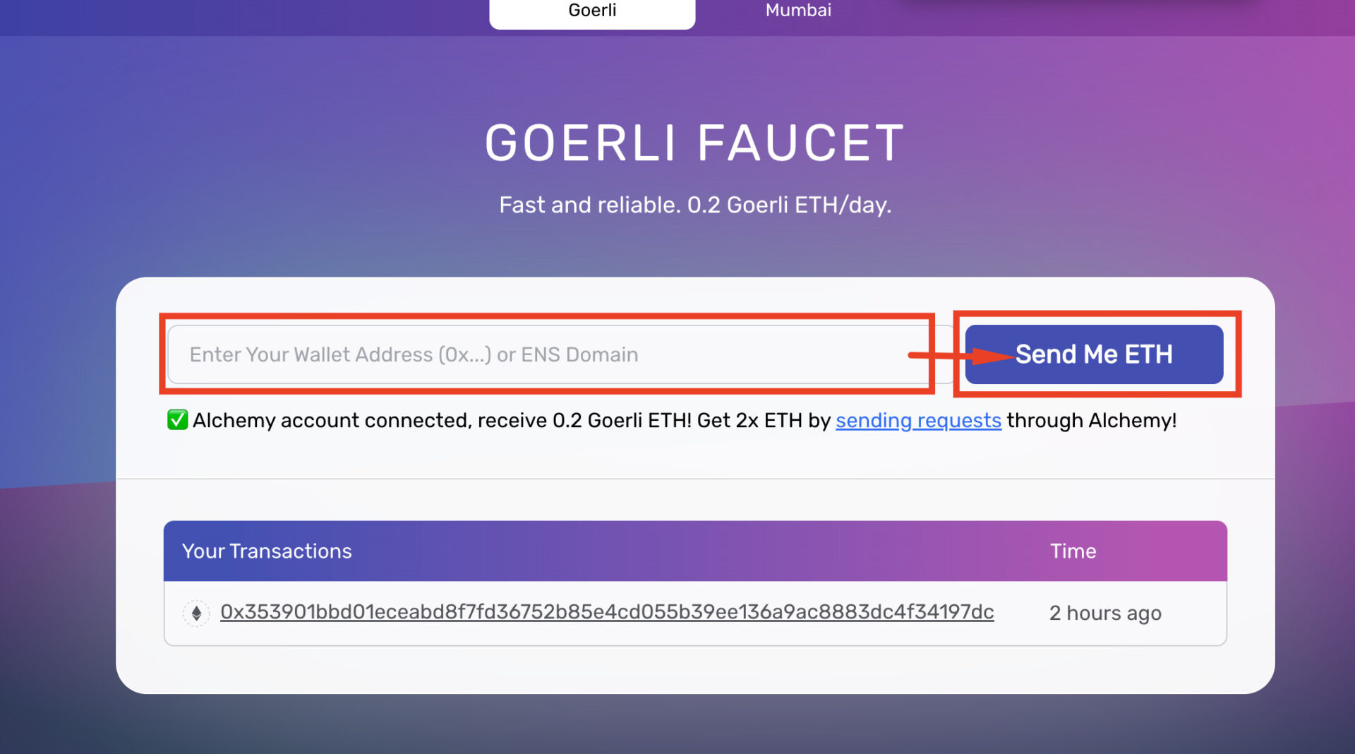 GoerliテストネットワークのETHをもらう方法 | 自由帳
